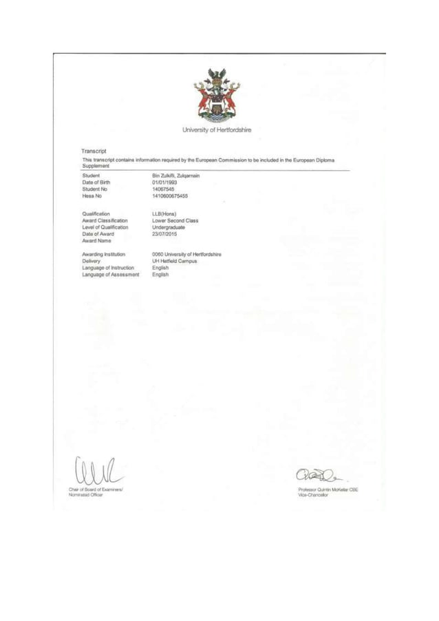 LLB Degree Certificates | DOCX