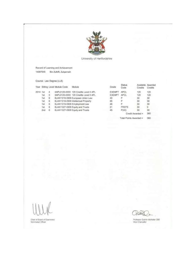 LLB Degree Certificates | DOCX