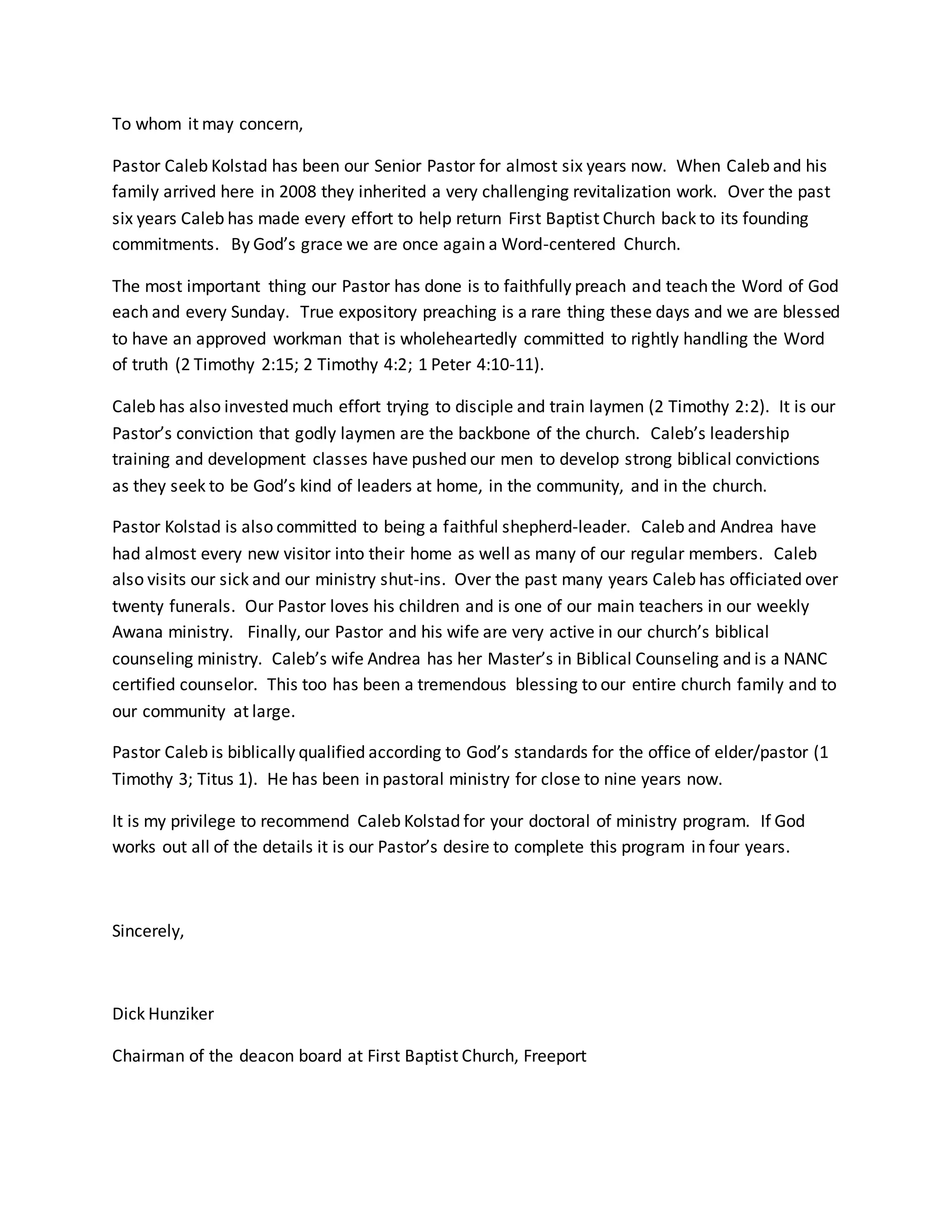 D Min Dick Hunziker letter | DOCX