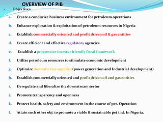 Presentation on Petroleum Industry Bill to Nigeria Transition Committee ...