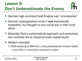 Security Lessons from Bletchley Park and Enigma | PDF