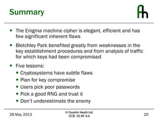 Security Lessons from Bletchley Park and Enigma | PDF