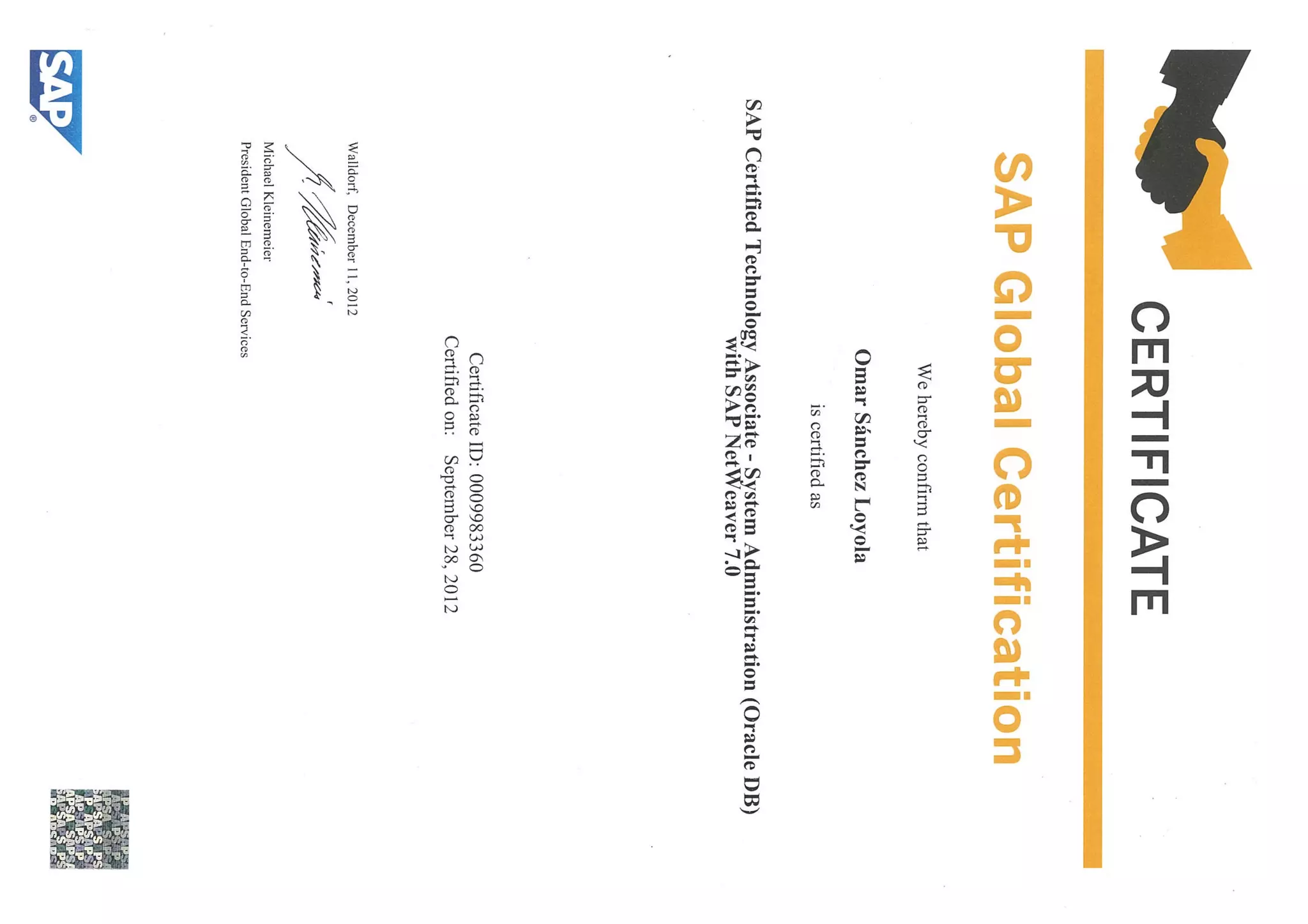 SAP Global Certification | PPT