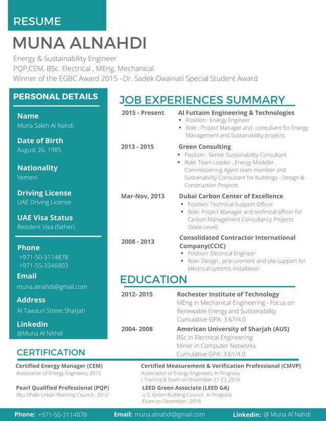 Muna al nahdi resume | PDF