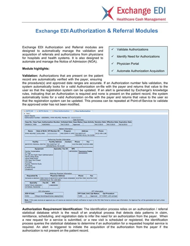 Authorization and Referral Modules | PDF