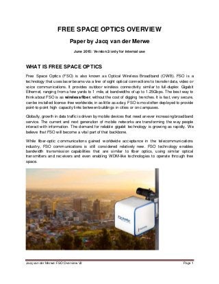 Free Space Optics Overview