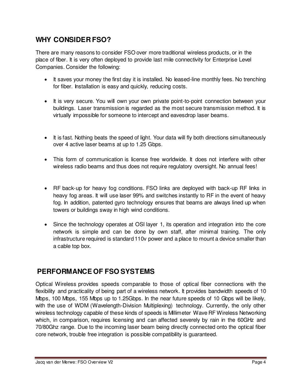 Free Space Optics Overview
