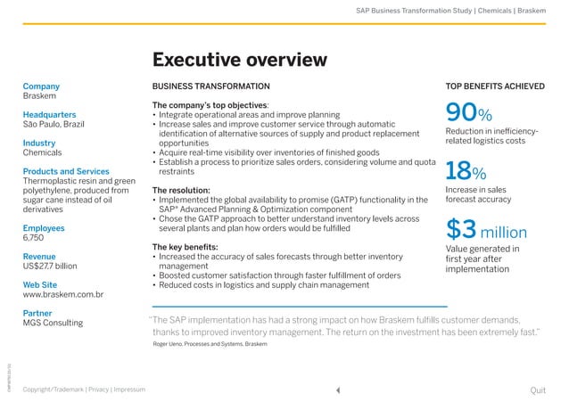 SAP Transformation Study - Braskem | PDF | Logistics | Business