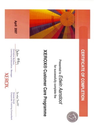 Xerox certification | PDF