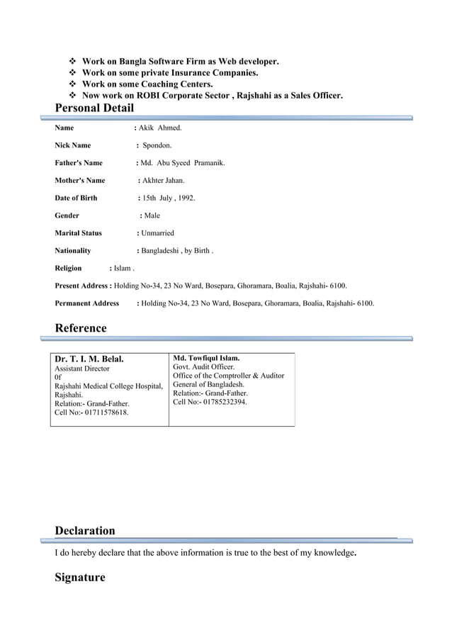Akik Ahmed's Final Curriculum Vitae | PDF