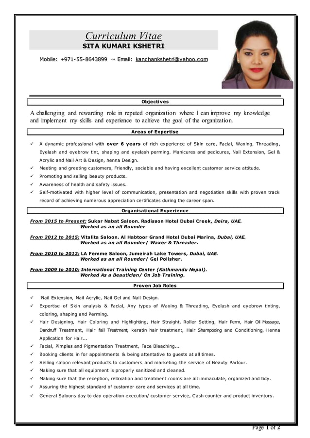 CV of sita | PDF