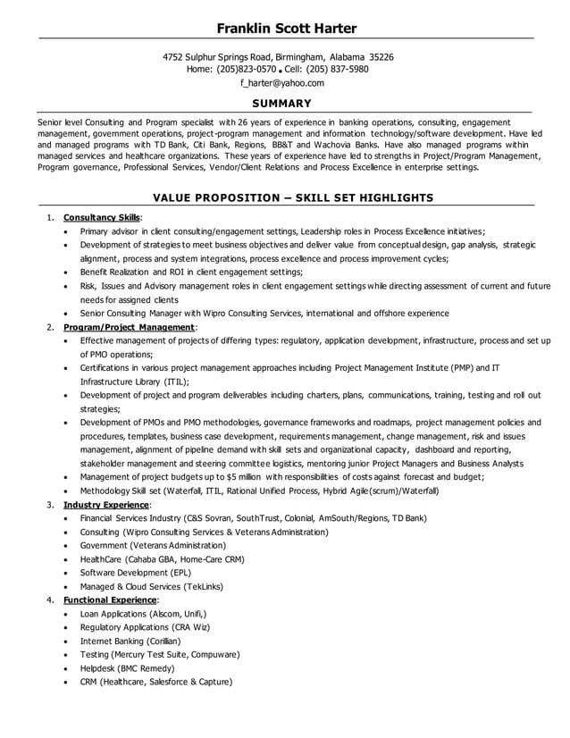 Franklin Scott Harter 03132016 | DOCX | Management Consulting Industry ...