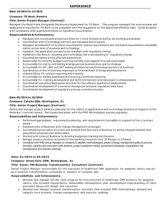 Franklin Scott Harter 03132016 | DOCX | Management Consulting Industry | Industries