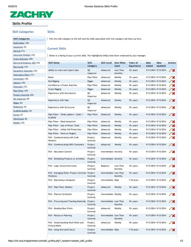pipefitter skills highlighted have been endorsed by supervisor | PDF