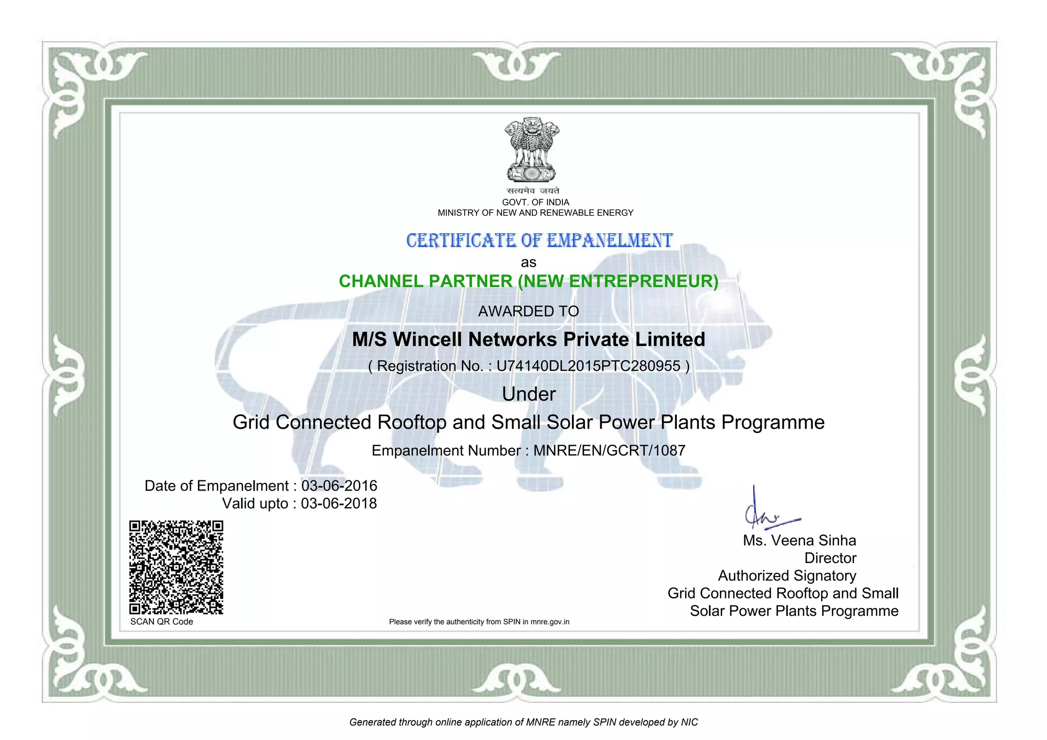 MNRE Certificate | PPT
