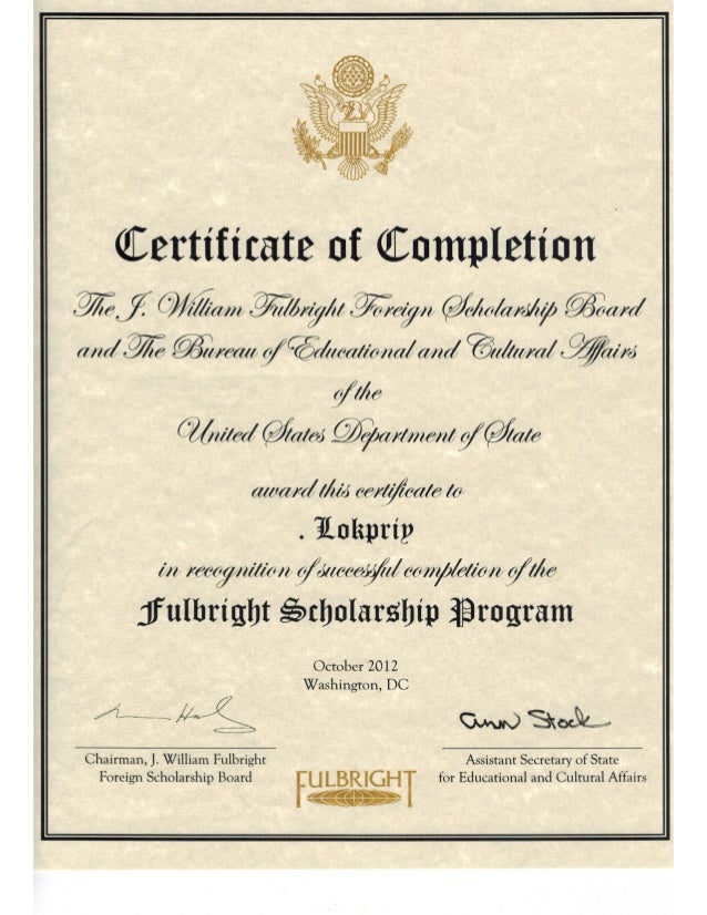 Fulbright Fellowship Certificate- Lokpriy Fulbright Fellowship Certificate- Lokpriy