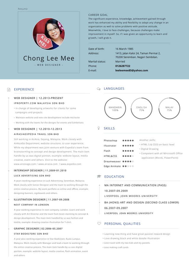 Lee Mee Resume | PDF | Web Design and HTML | Internet