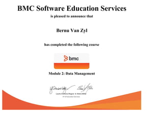 Certificate of Completion - Module 2 (Data Management) | PPT
