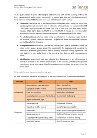 Submarine cables - Structuring and Financing Options Jan 2015_final | PDF