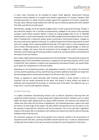 Submarine cables - Structuring and Financing Options Jan 2015_final | PDF