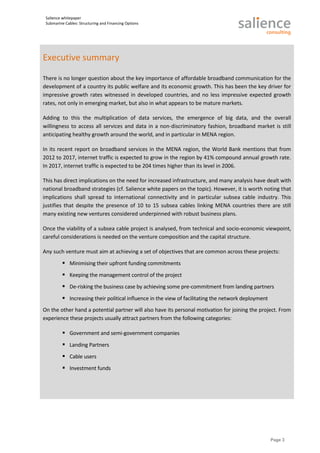 Submarine cables - Structuring and Financing Options Jan 2015_final | PDF