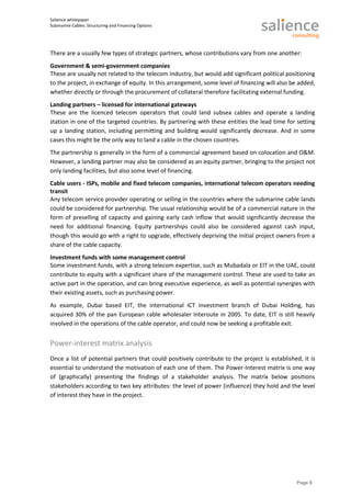 Submarine cables - Structuring and Financing Options Jan 2015_final | PDF
