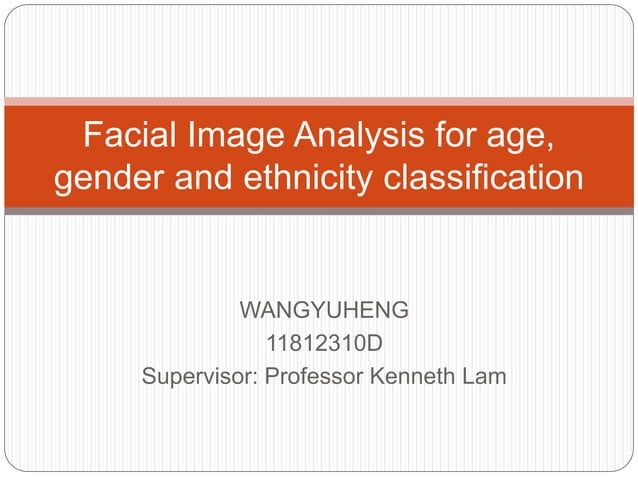 Facial Image Analysis for age and gender and | PPT