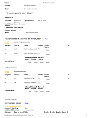 academictranscript | PDF