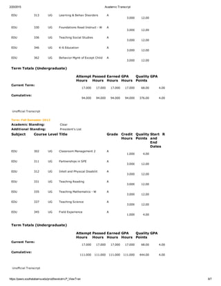 academictranscript | PDF