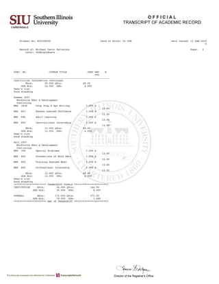 Bachelor's Degree Transcript | PDF