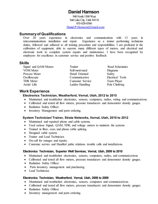 Daniel Hamsonresume | PDF
