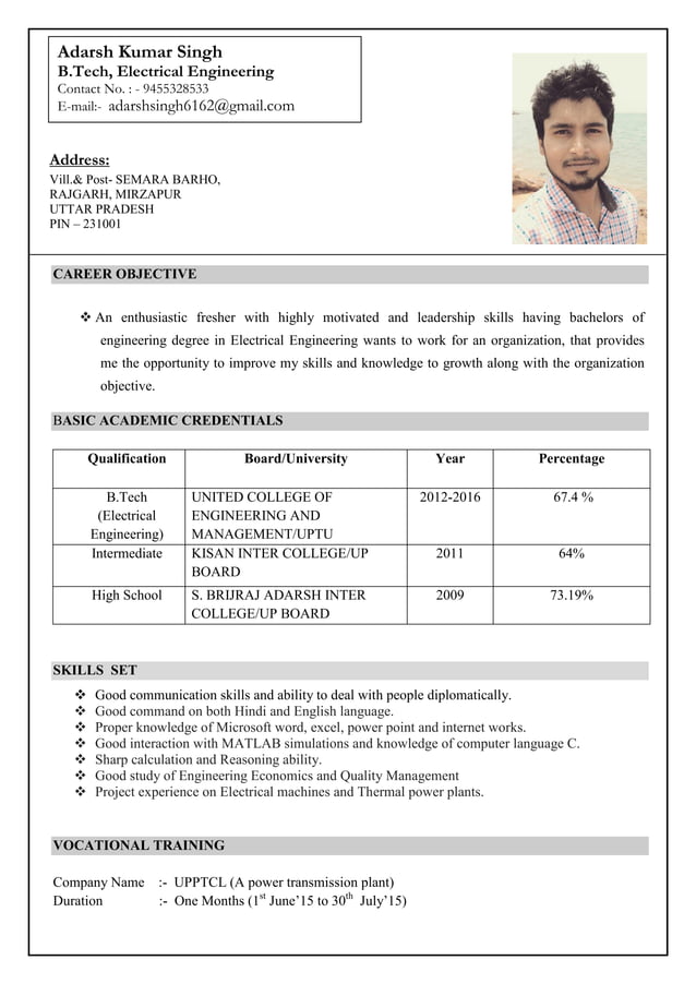 ADARSH FULL RESUME | PDF