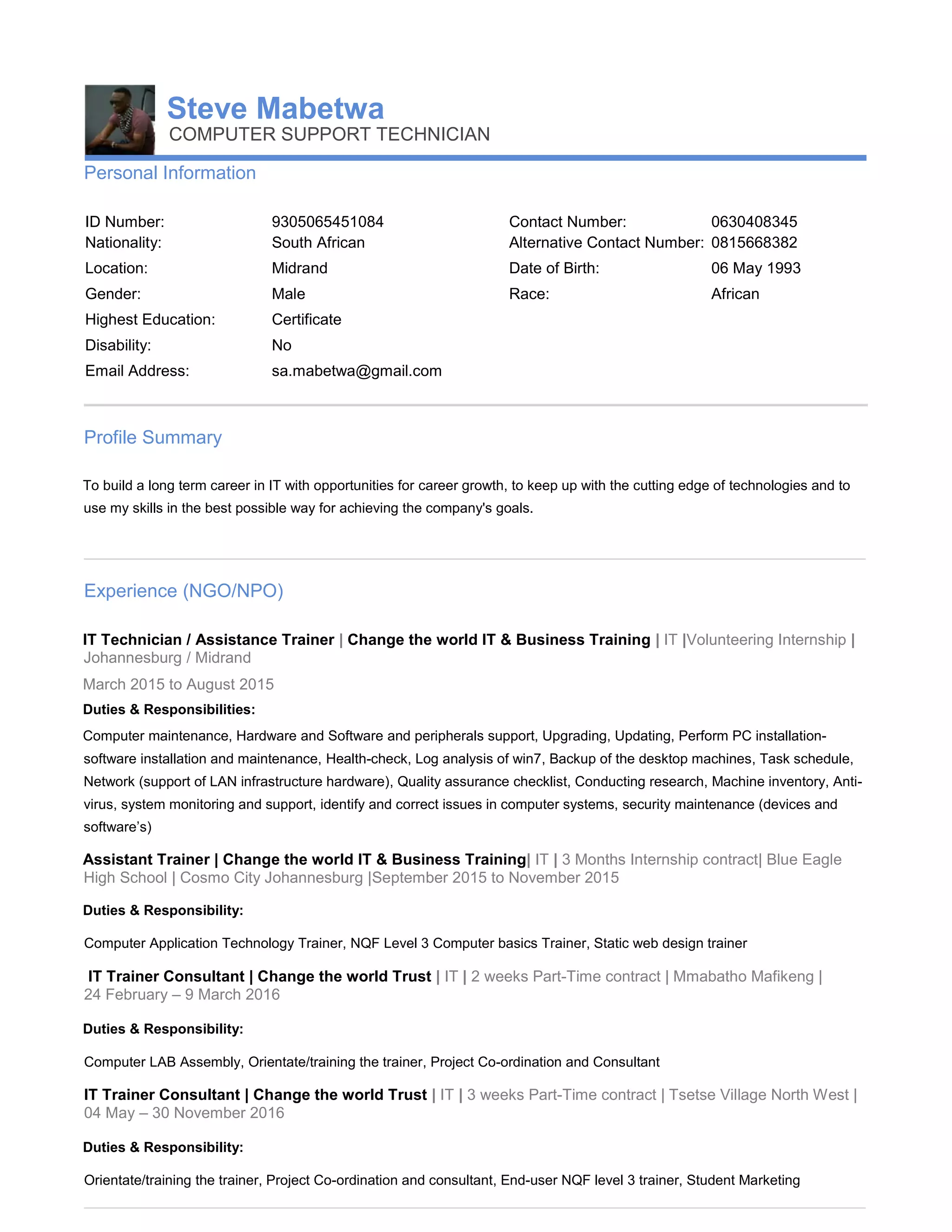cv-Steve-Mabetwa | PDF