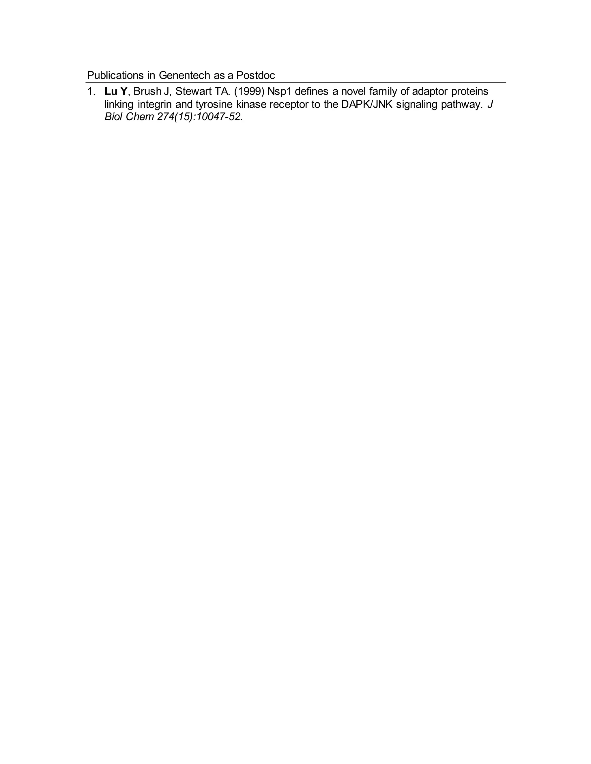 Publications in Genentech as a Postdoc | PDF