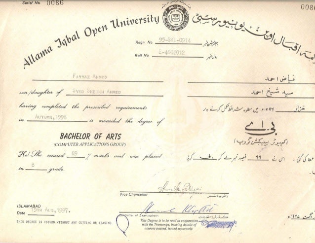 AIOU BA Degree