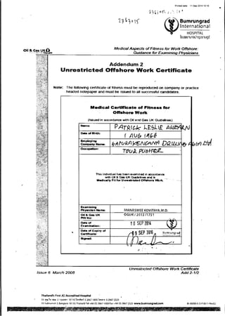 Offshore Work Certificate | PDF