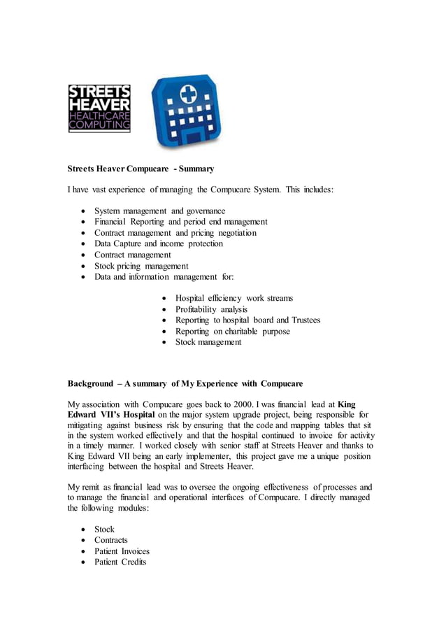 Streets Heaver Compucare | DOCX