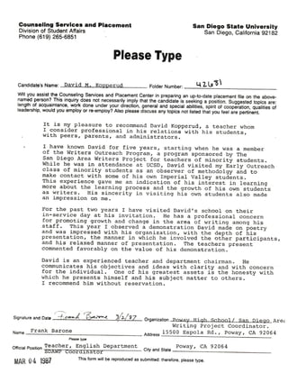 SDSU Credential and Placement Files | PDF