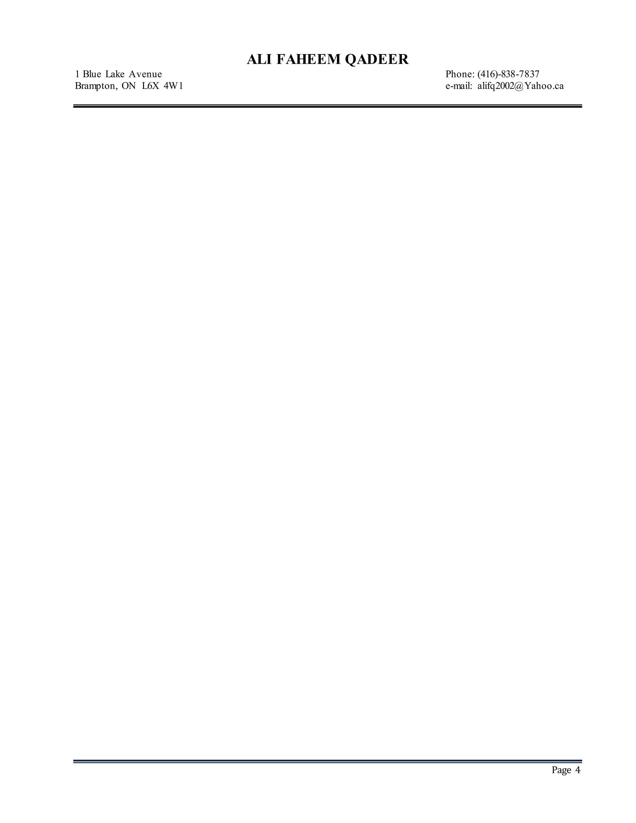 Ali Qadeer- Resume (Nov 2015) a | PDF