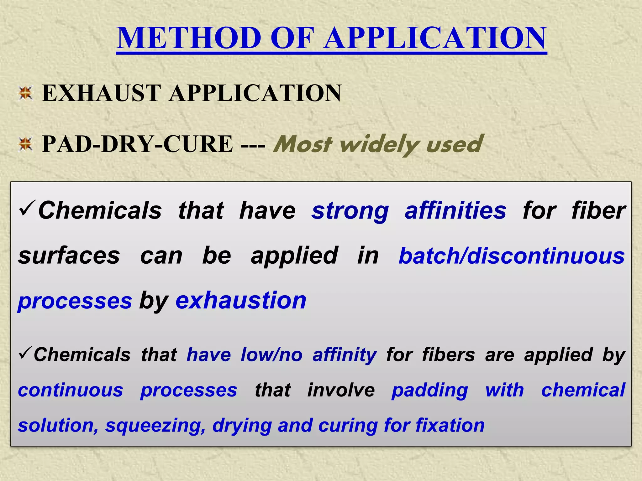chemical finishing of textiles | PPTX
