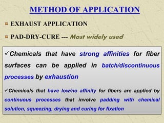 chemical finishing of textiles | PPTX