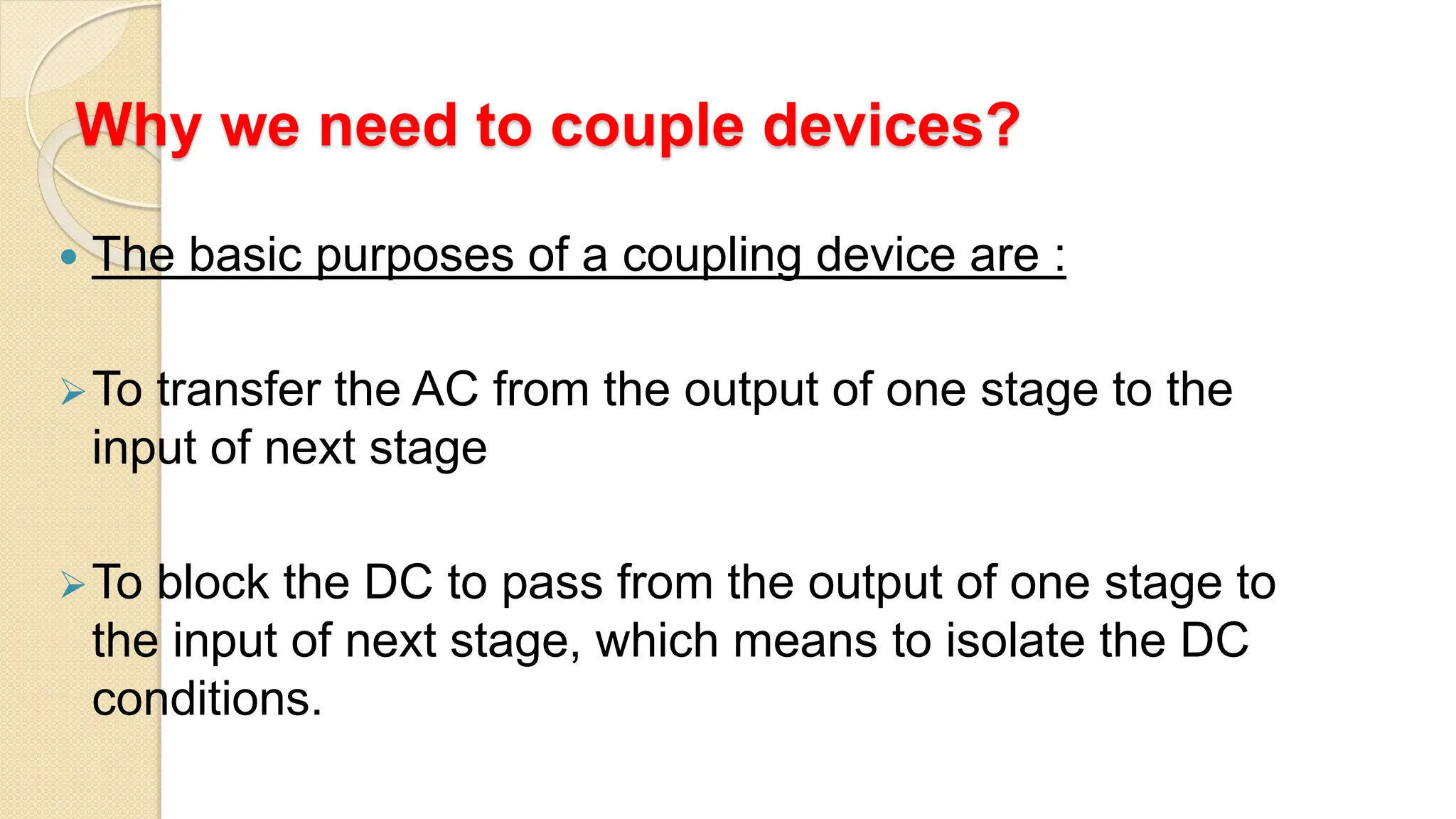 Coupling of Amplifiers- Direct coupled amplifier | PPTX