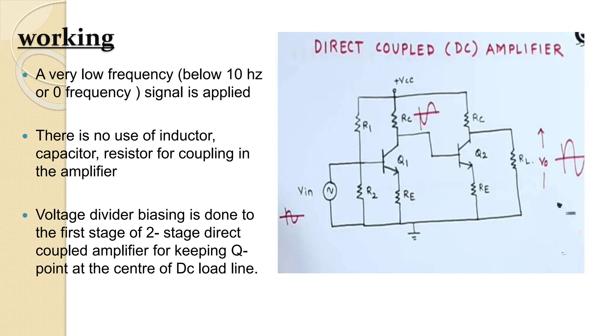 Coupling of Amplifiers- Direct coupled amplifier | PPTX