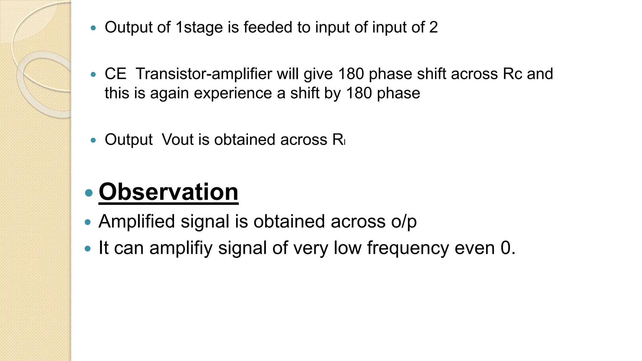 Coupling of Amplifiers- Direct coupled amplifier | PPTX