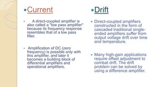 Coupling of Amplifiers- Direct coupled amplifier | PPTX
