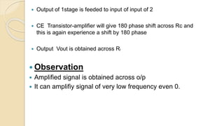 Coupling of Amplifiers- Direct coupled amplifier | PPTX