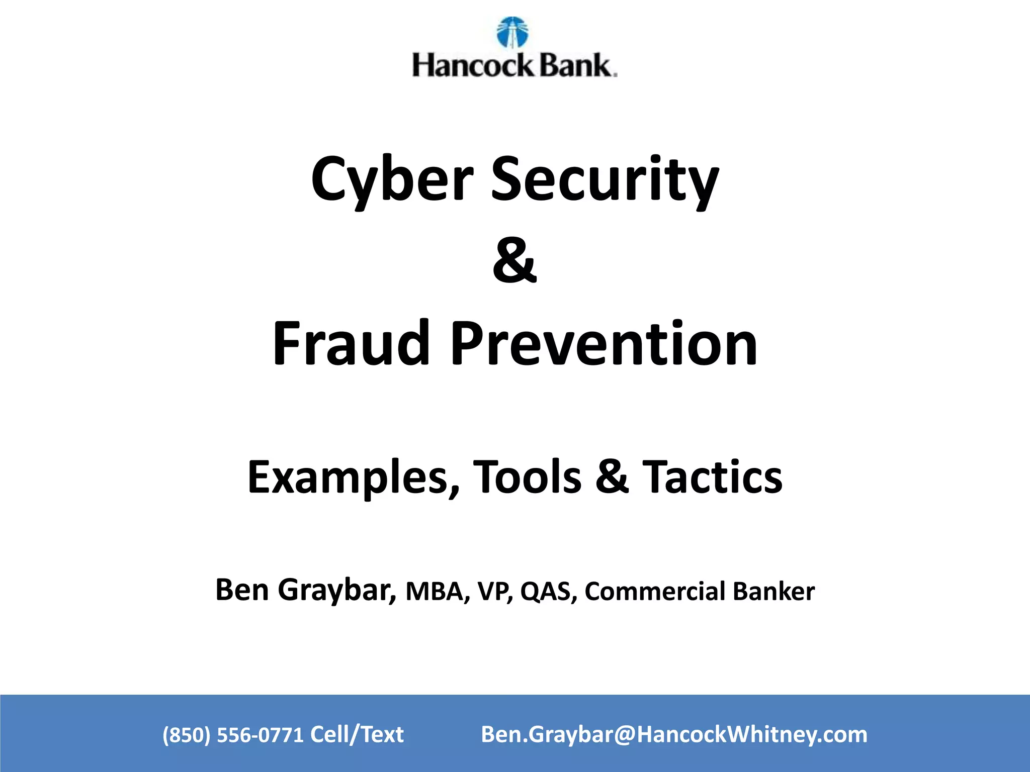 Updated Cyber Security and Fraud Prevention Tools Tactics | PPTX