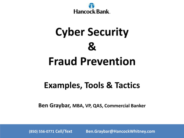 Updated Cyber Security and Fraud Prevention Tools Tactics | PPT