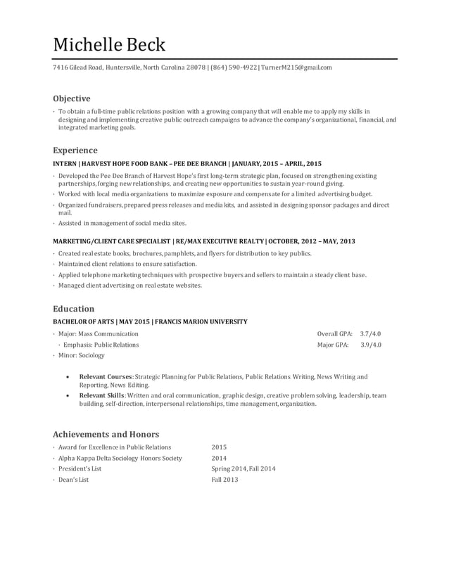 Michelle updated resume 7-9-15 | DOCX