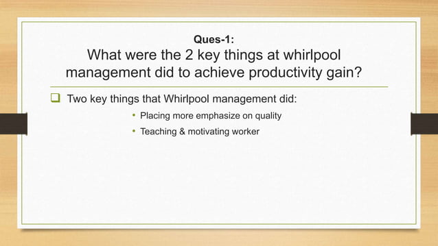 case study on Productivity Gains At Whirlpool | PPTX